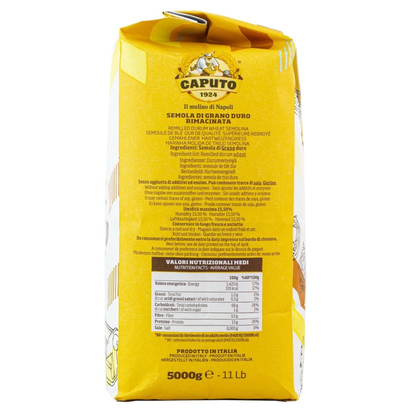 Caputo Durum Wheat Semolina Flour 5 Kg - Our Flavors